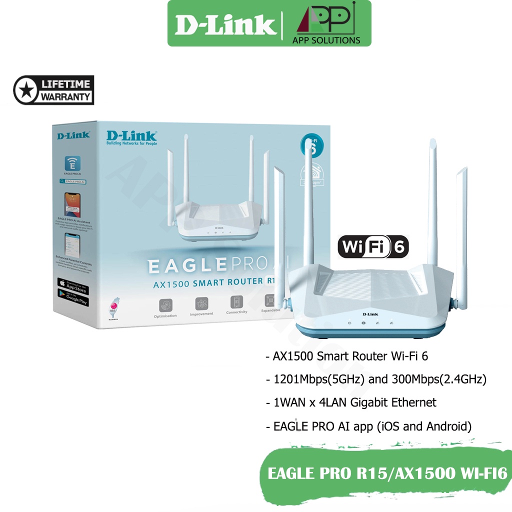 💥SALE💥D-LINK Wi-Fi 6 Router Dual-Band Gigabit รุ่นEAGLE PRO R15/AX1500 ...