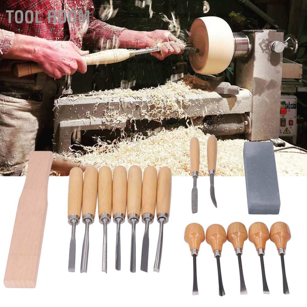 16 Pcs Wood Carving Tool Set Steel Woodworking Chisel Kit Knife Hand ...