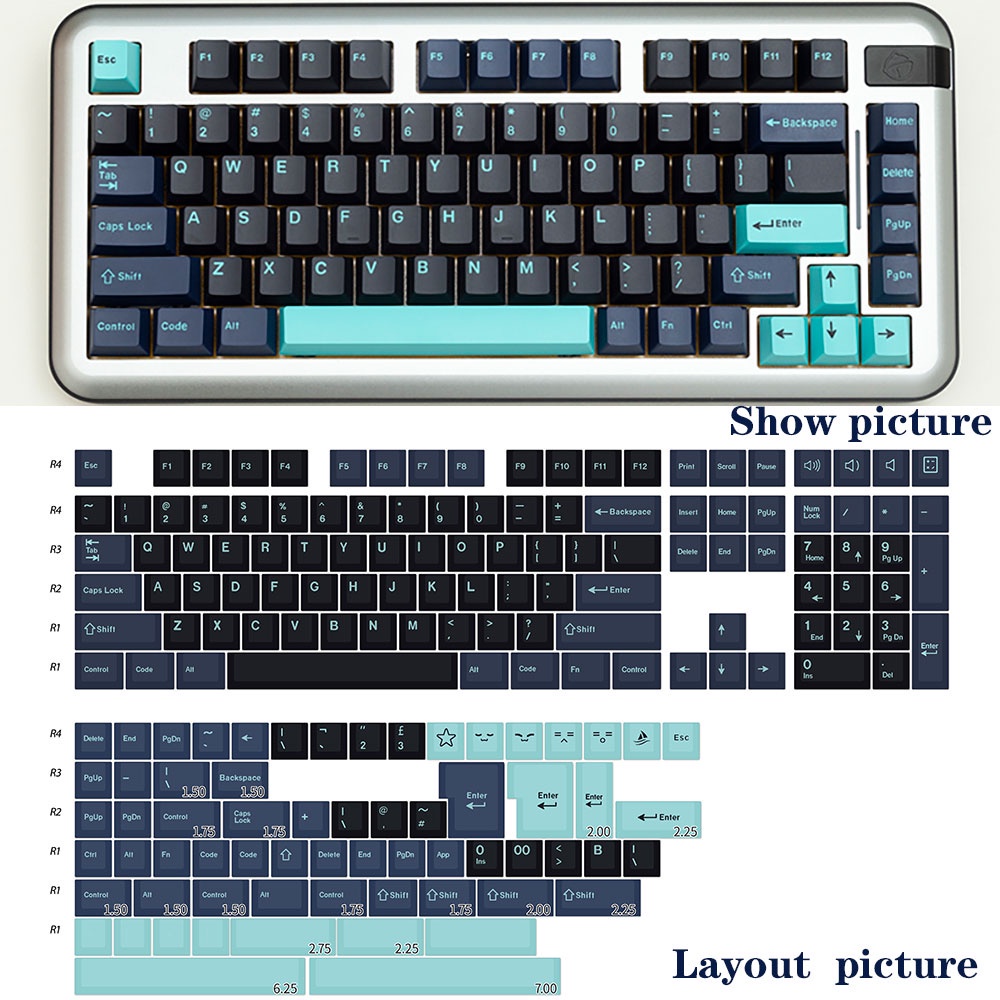 [173keys]Merlin keycaps Double shot Cherry profile PBT material ...