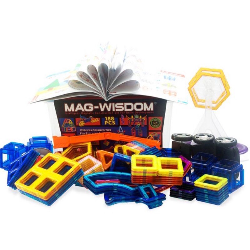 Mag-wisdom 188 ชิ้น ตัวต่อแม่เหล็ก | Shopee Thailand