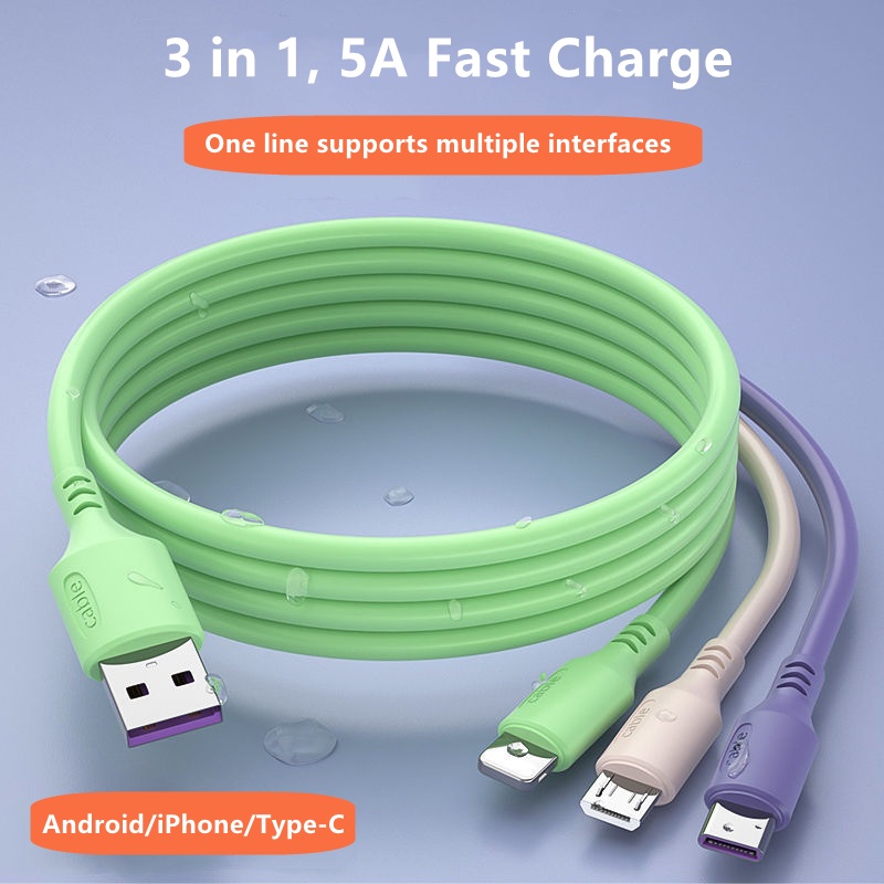 Universal 3 in 1 USB Cable Data Cable Charger 1.5M Super Fast Charging ...