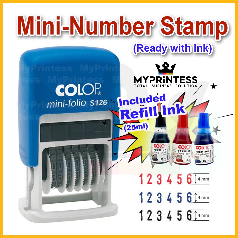 Colop S120 / S126 แสตมป์วันที่ I Self - Iinking Mini Dater I Date Chop I Date Cop I Cop Tarikh I ...