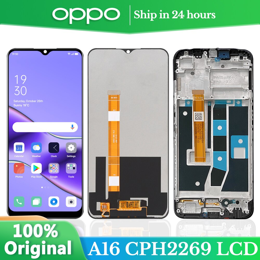 6.52" อะไหล่หน้าจอสัมผัส LCD พร้อมกรอบ สําหรับ OPPO A16 2021 CPH2269 ...
