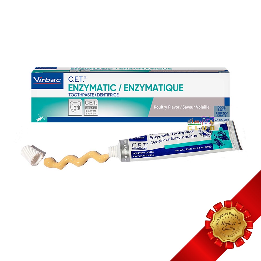 Virbac CET Enzymatic Toothpaste Pourly Flavor [70g] ยาสีฟัน ป้ายฟัน ...