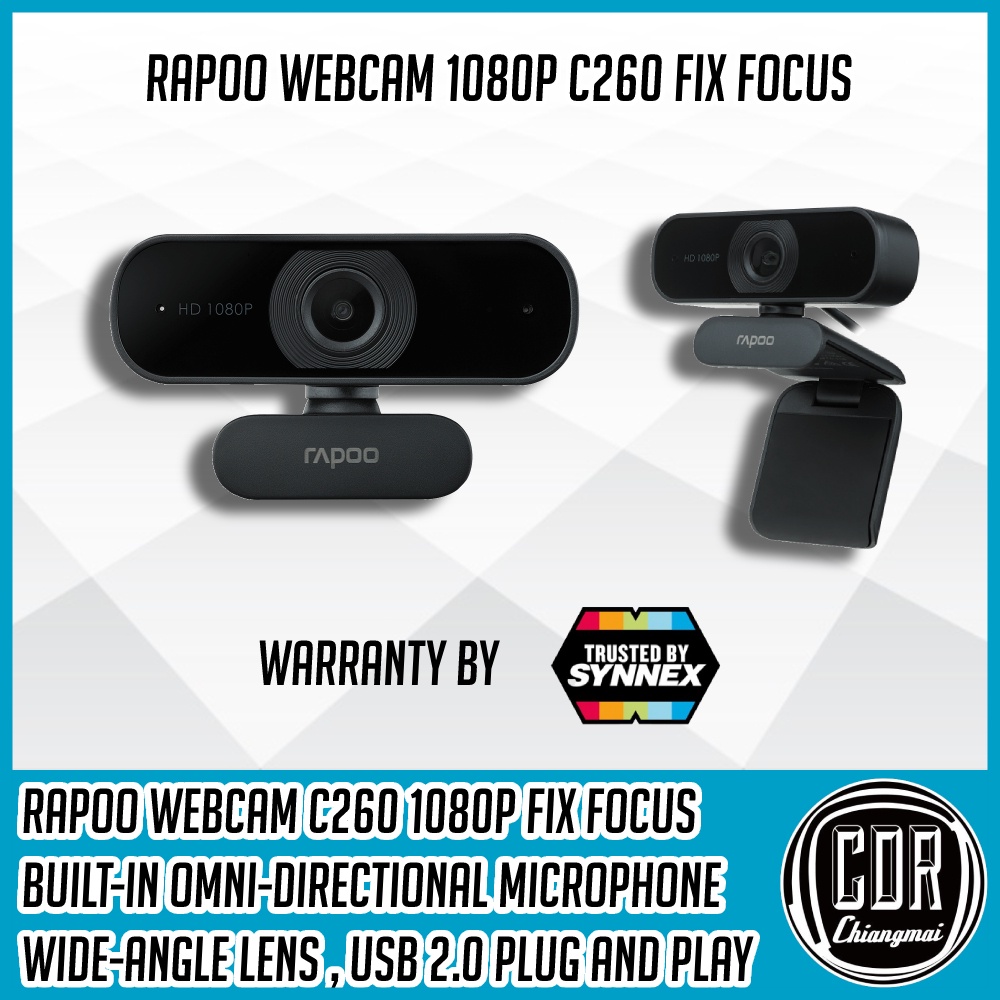 Rapoo C260 Web Camera Full HD 1080P FIX FORCUS กล้องเว็บแคม ของแท้ ...