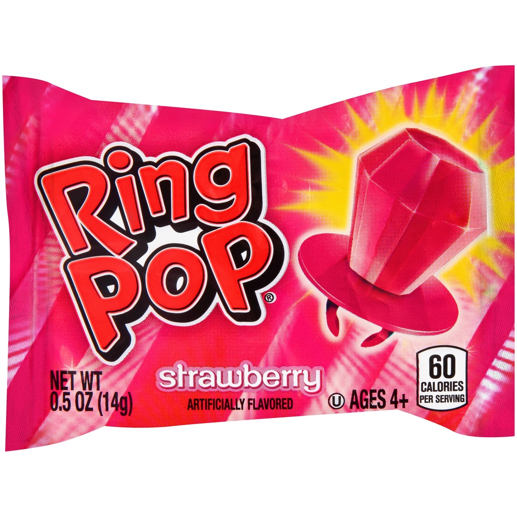 Ring Pop Individually Wrapped Lollipop Suckers w/ Assorted Fruity ...