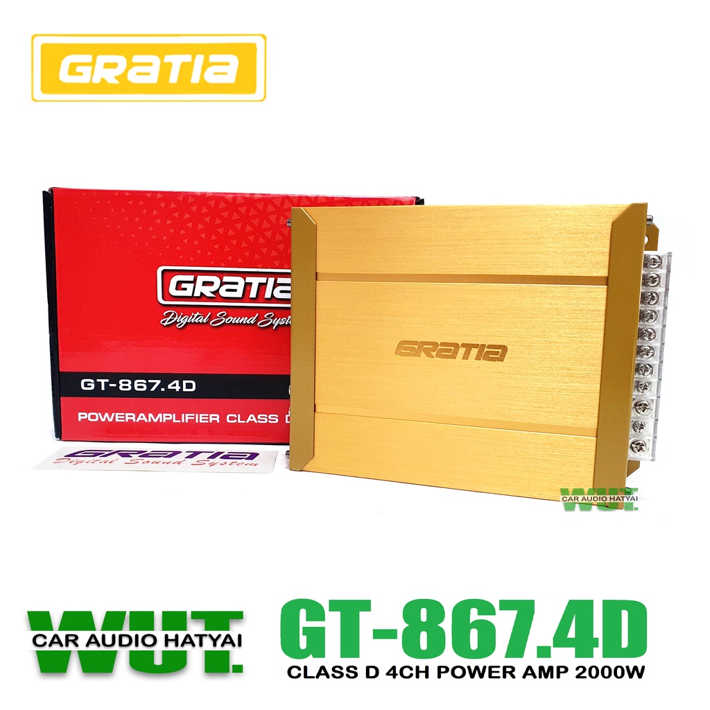 GRATIA เพาเวอร์แอมป์ สำหรับขับเสียงกลางแหลมหรือซับเบส คลาสดี Class D/4CH 2000watts.วัตต์ GRATIA ...