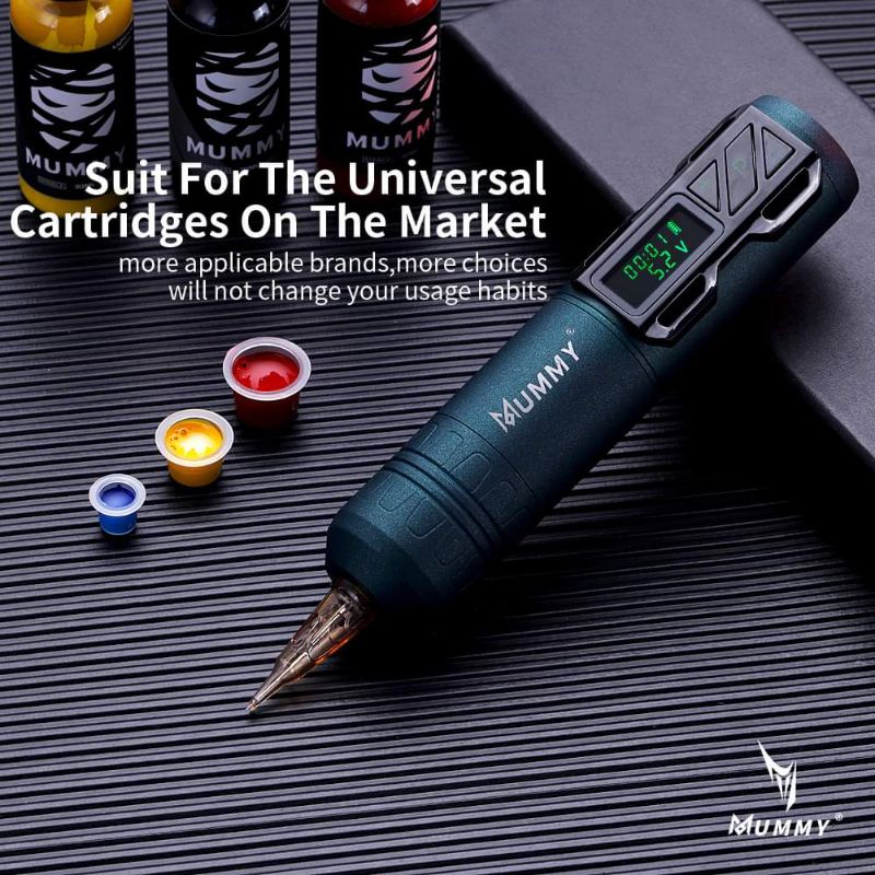 Mummy tattoo pen wireless ปากกาสักเพน Rotary ไร้สาย ใช้แบตเตอรี่ในตัว ...