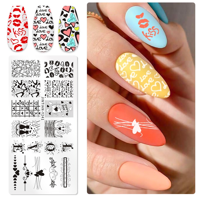 MTSSII แผ่นแม่แบบสเตนเลส ลายฉลุ รูปดอกกุหลาบ หัวใจ สําหรับตกแต่งเล็บ วันวาเลนไทน์ | Shopee Thailand