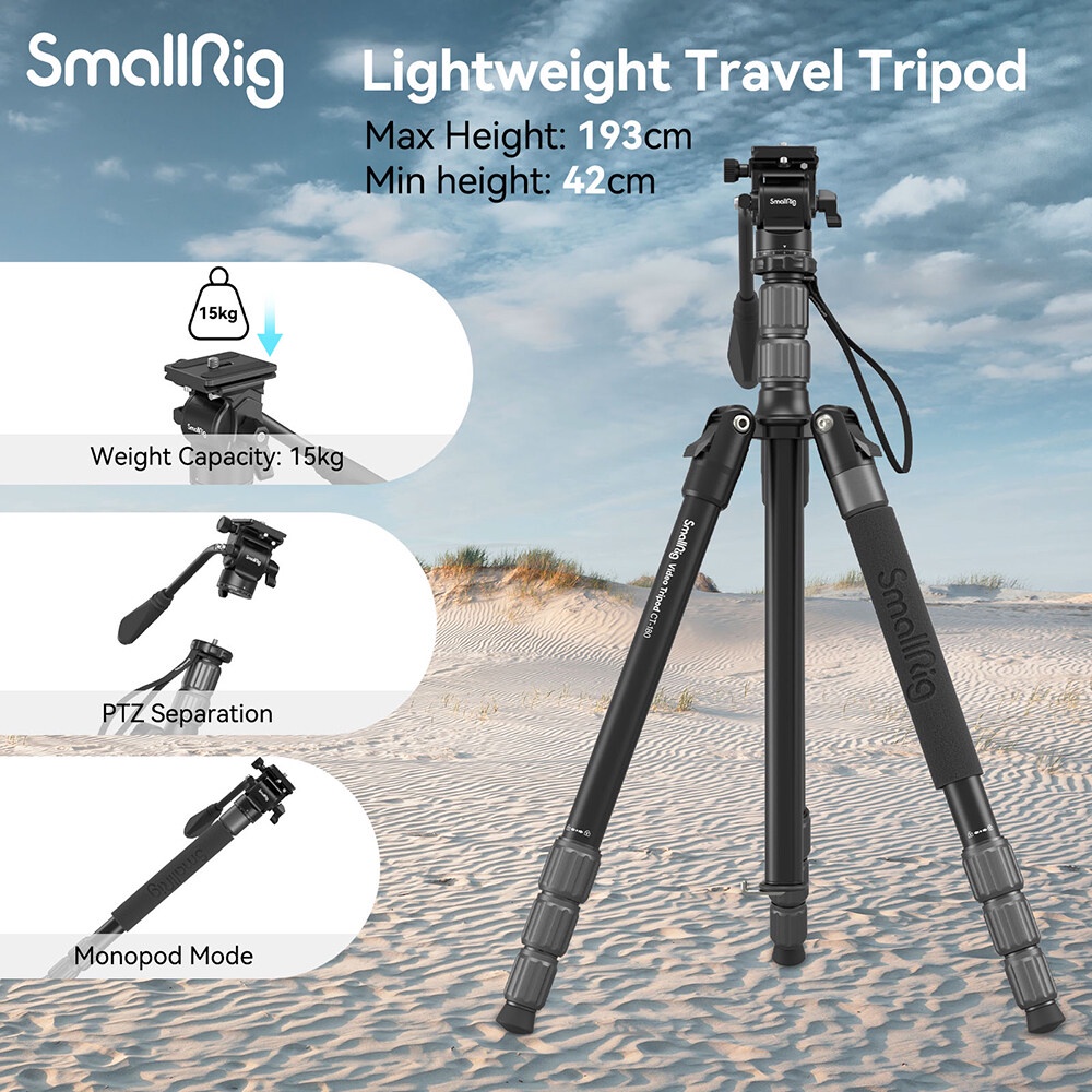 SmallRig 72" Foldable Lightweight Travel Tripod Stand for dslr camera ...
