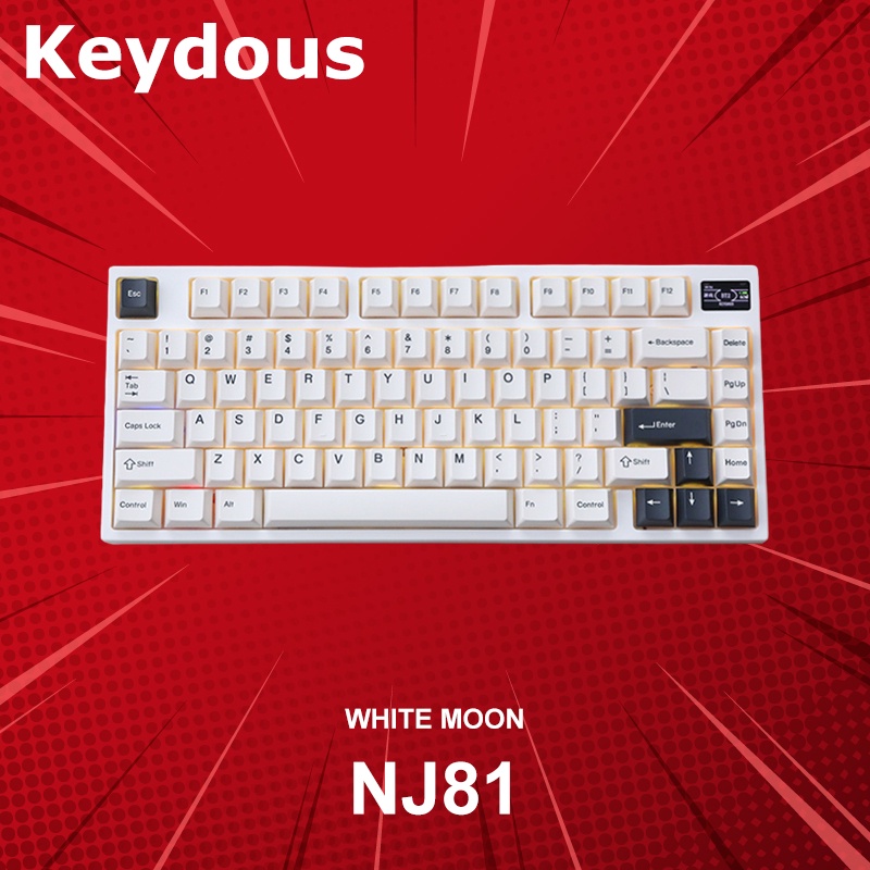 คีย์บอร์ด Keydous NJ81 White Moon (ภาษาอังกฤษ) ประกันศูนย์ 1 ปี ...