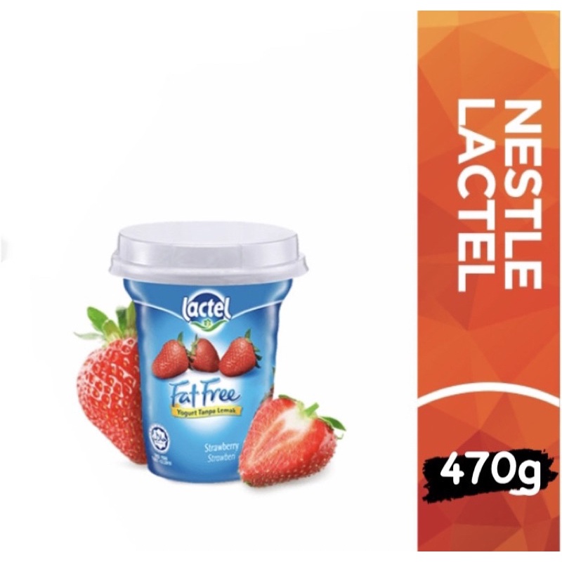 Nestle Lactel Fat Free Yogurt Strawberry 470g | Shopee Thailand