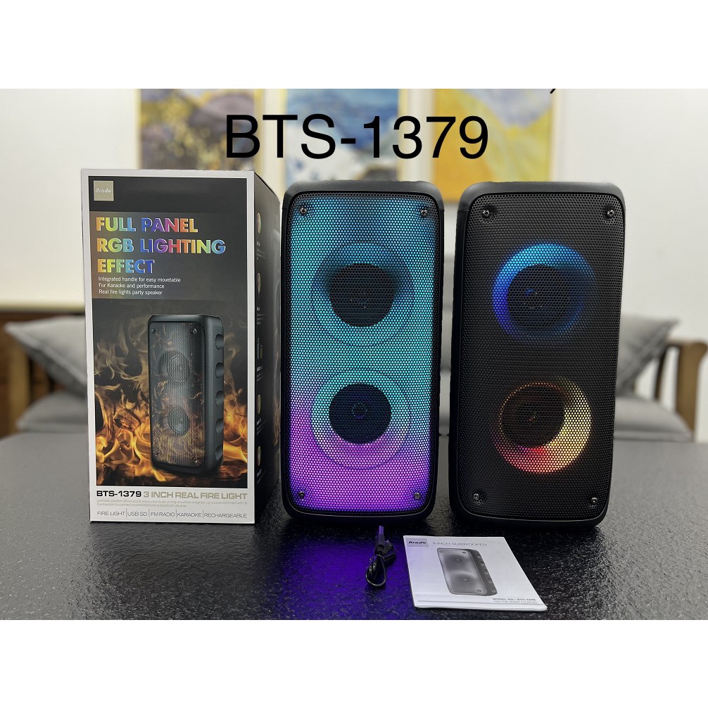 แถมไมโครโฟนลำโพงบลูทูธ ไหม่ล่าสุด BTS-1379 ดอก3*2 ไฟรันงานจริงสวยมาก ...