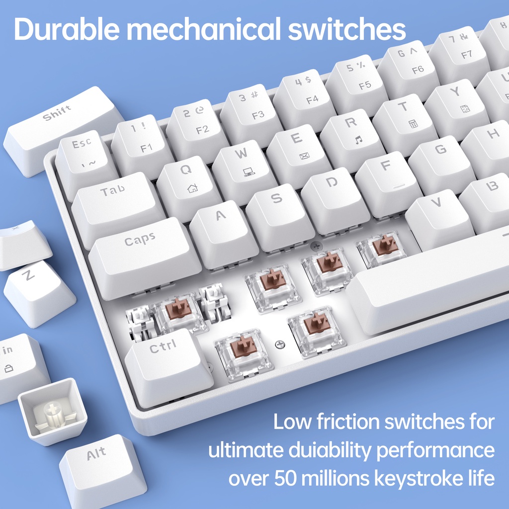 คีย์บอร์ดเกมมิ่ง Wired USB-C T68SE 68Keys Mechanical Gaming Keyboard ...