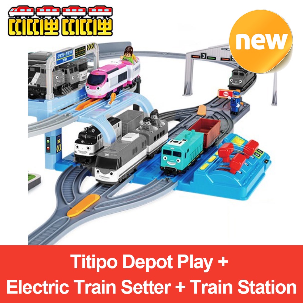 Titipo Depot Play + Electric Train Setter + Train Station Kids Toy ...