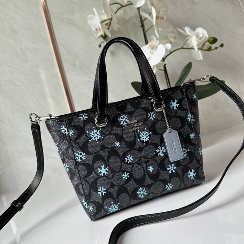 Coach CF378 Alice Satchel In Signature Canvas With Snowflake Print ...