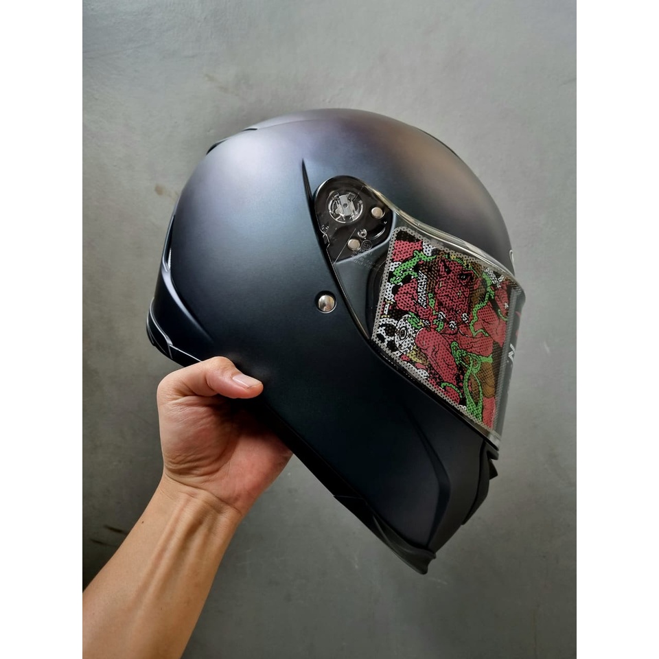 Zeus ZS 822B MATT CHAMALEON PURPLE DOFF FULL FACE SINGLE FLAT VISOR ...