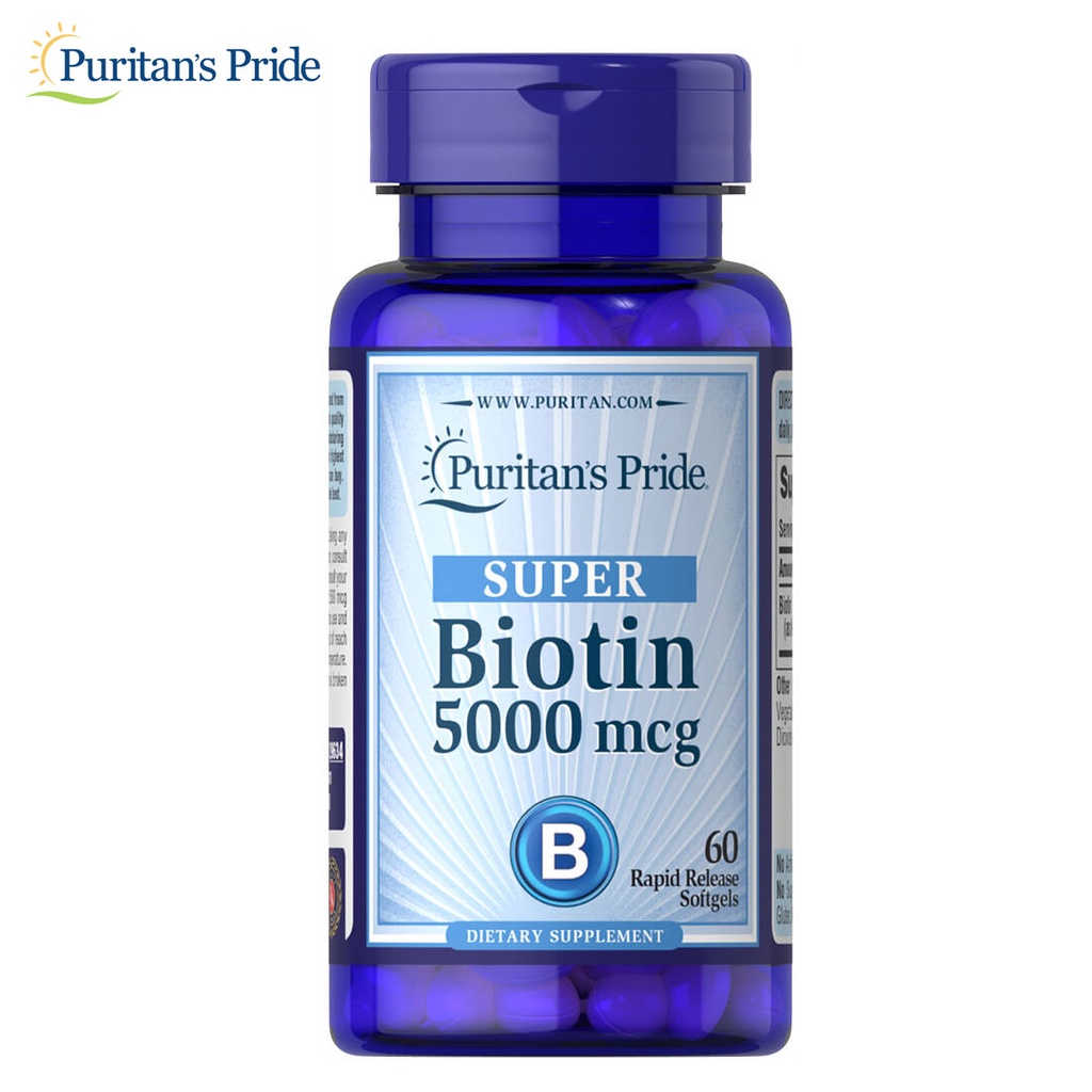 ไบโอติน Puritan's Pride Super Biotin 5000mcg/ 60 Softgels | Shopee Thailand