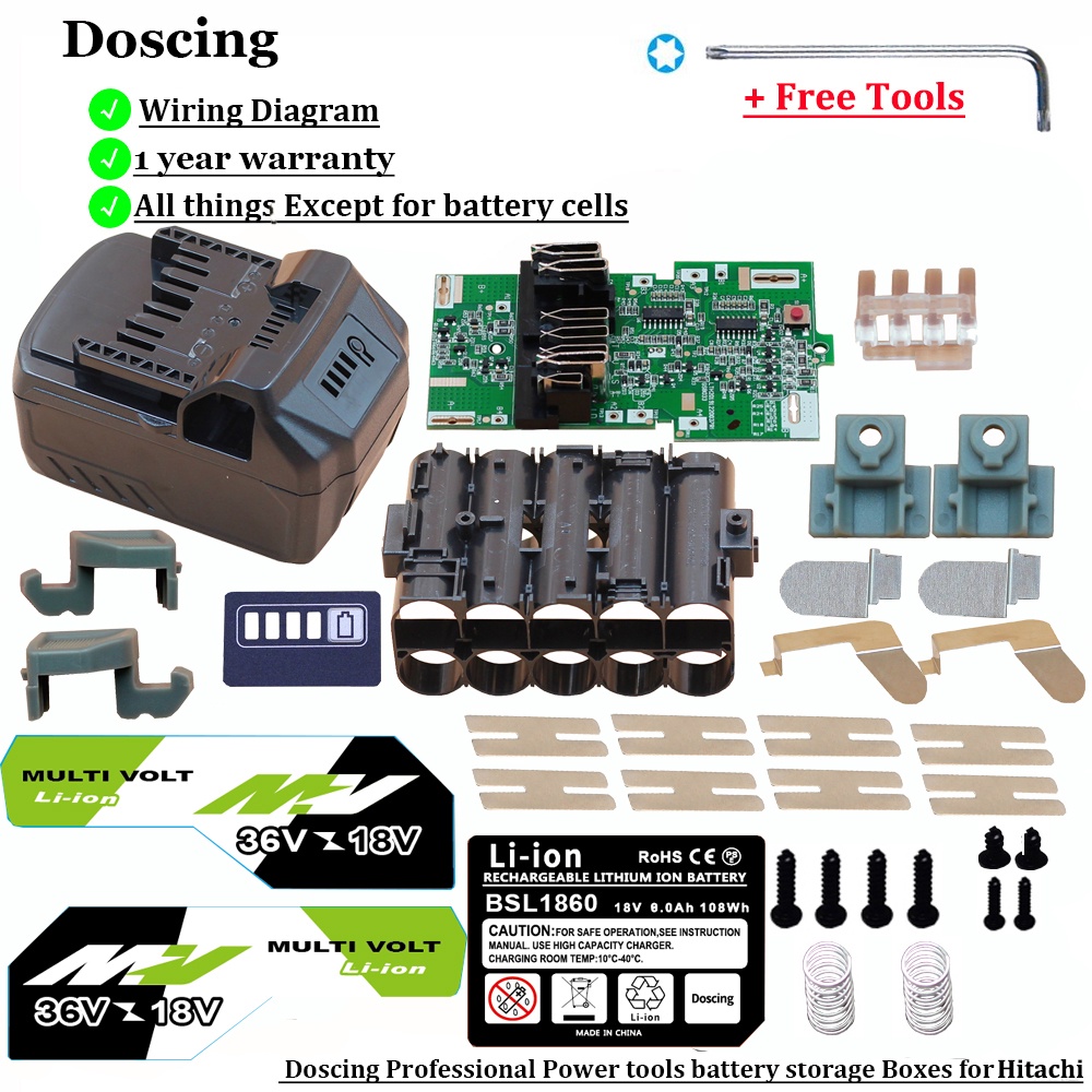 BSL36A18 18V 36V Battery Case for Metabo HPT Hitachi MultiVolt Battery ...