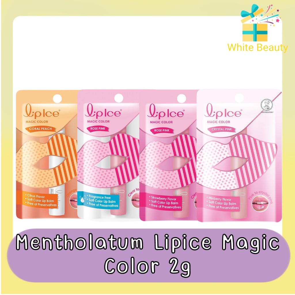 Mentholatum Lipice Magic Color 2g. เมนโทลาทัม ลิปไอซ์ เมจิค คัลเลอร์ 2 ...
