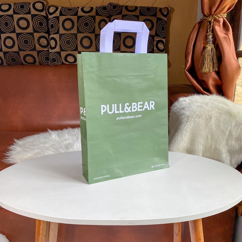 ดึงถุงกระดาษ Pull&BEAR & Bear Original Store Paperbag Mall Clothes ...