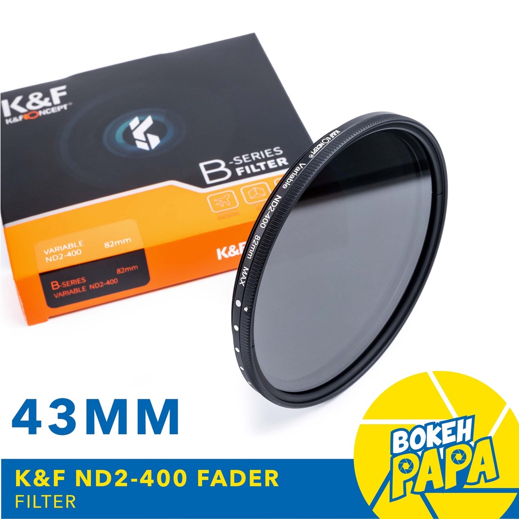 K&F Filter ND Fader 43 mm ( 1-9 Stop ) ( ND2 - ND400 ) B-Series Blue ...