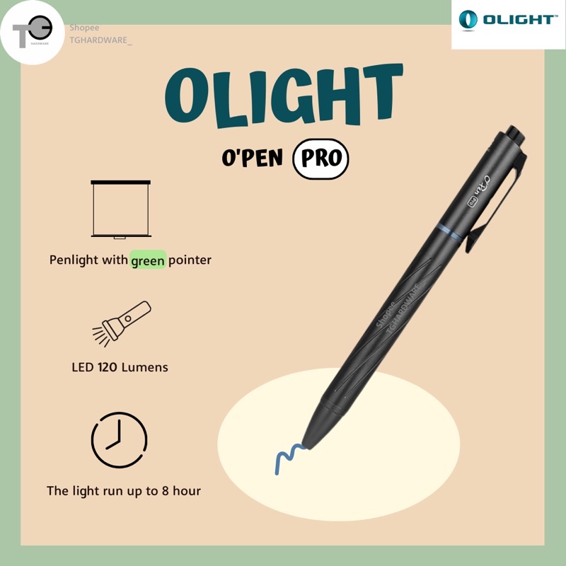 Olight Open O’pen pro ไฟฉายปากกา เลเซอร์เขียว | Shopee Thailand