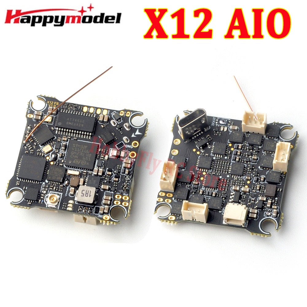 Happymodel X12 AIO 5in1 (25.5mm*25.5mm) ตัวควบคุมการบินในตัว 12A ESC และ OPENVTX 400mW รองรับ 1 ...