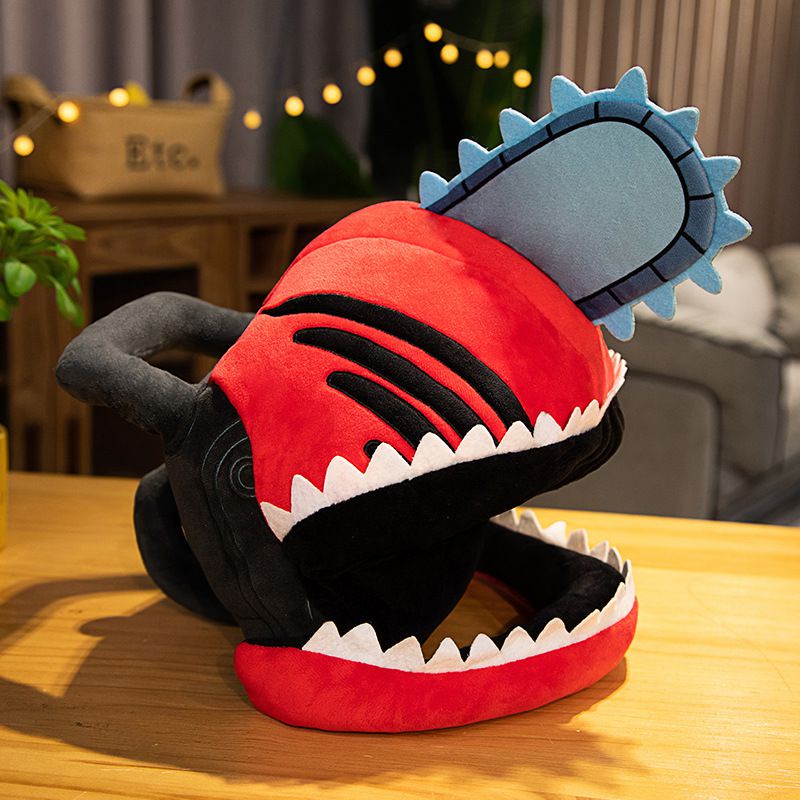 62cm Chainsaw Man Plush Hat Cosplay Headgear Helmet Pochita Anime Adult ...