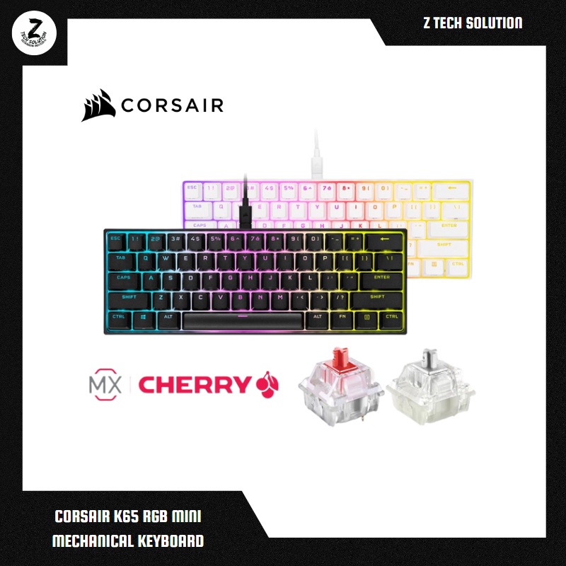 Corsair K65 RGB Mini 60% Mechanical Gaming Keyboard - Cherry MX Speed ...