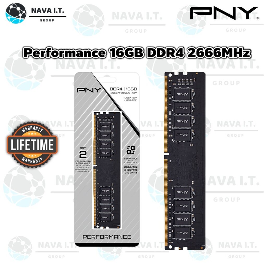 ⚡️กรุงเทพฯด่วน1ชั่วโมง⚡️ PNY 16GB DDR4 2666MHZ RAM PERFORMANCE DESKTOP MEMORY รับประกันตลอดอายุ ...
