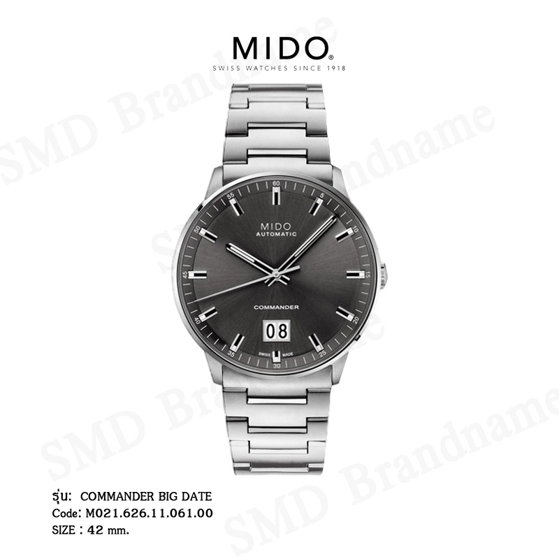 Mido นาฬิกาข้อมือ รุ่น Commander Big Date Code: M021.626.11.061.00 ...