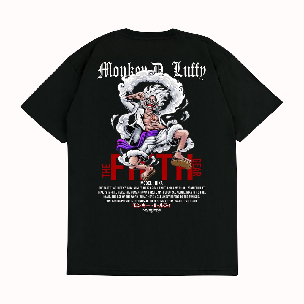 เสื้อยืด cotton Karimake Anime One Piece T-Shirt MONKEY D LUFFY NIKA ...