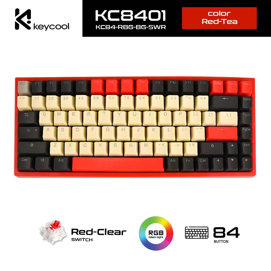 Keycool KC84 RGB คีย์บอร์ดเกมมิ่ง มีไฟ Red switch / Brown switch 84ปุ่ม ...