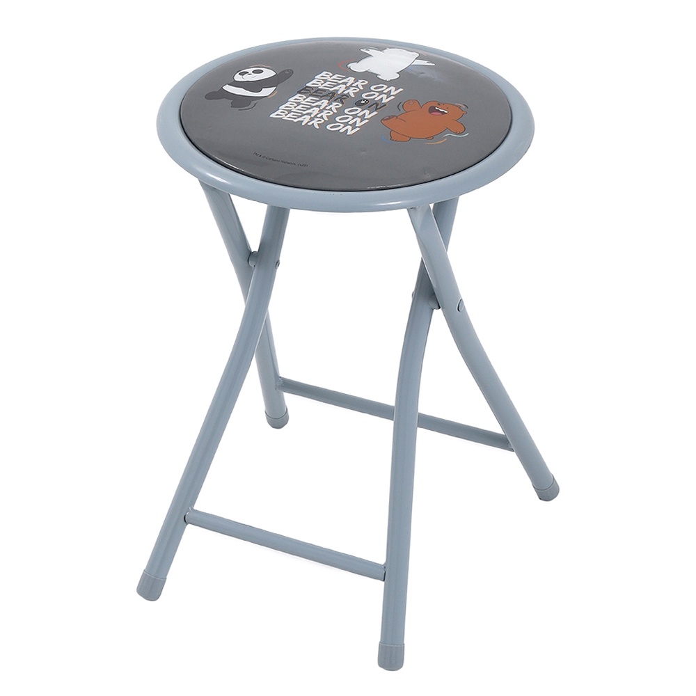 FREEHOME เก้าอี้พับกลม FURDINI WE BARE BEARS สีเทา | Shopee Thailand