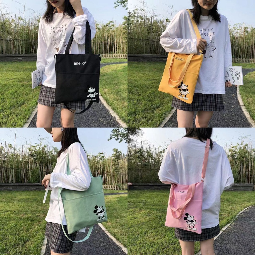 กระเป๋าใบใหญ่－เนื้อผ้าแคนวาสมีซิปด้วยนะคะ | Shopee Thailand