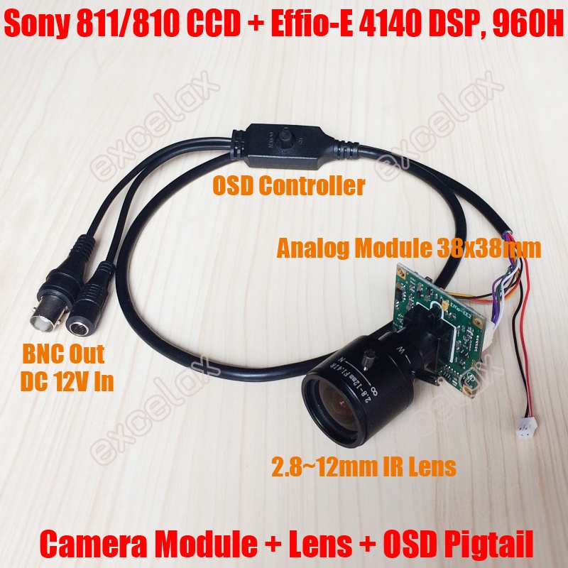 Analog 700TVL Sony 811 810 CCD Effio-E DSP 2.8-12mm Manual Varifocal ...