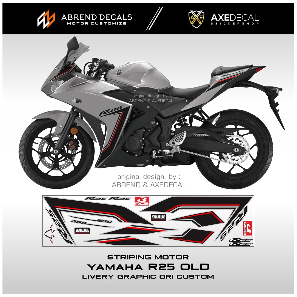 Striping R25 GRAFIST ORI PRINTING / สติ๊กเกอร์มอเตอร์ไซค์ YAMAHA R25 ...