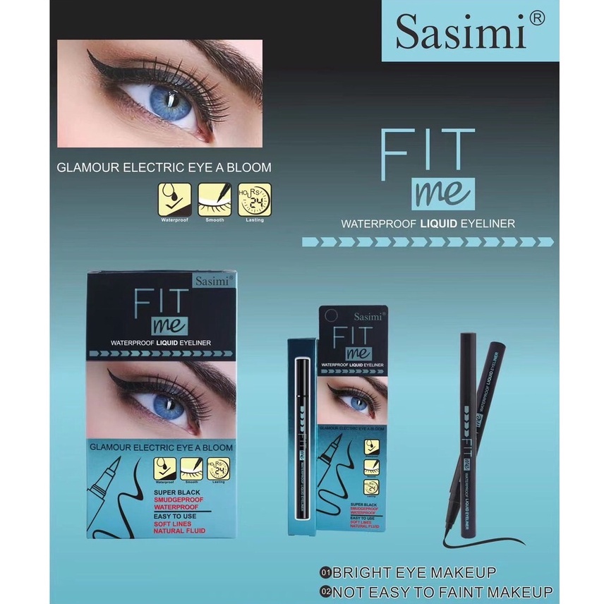 SASIMI Fit Me Eyeliner อายไลเนอร์สีดำ เขียนง่าย กันน้ำ กันเหงื่อ ติดทน ...