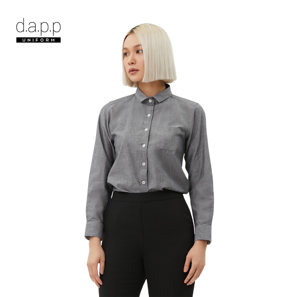 dapp Uniform เสื้อเชิ้ต แขนยาว ผู้หญิง Women's long sleeve grey oxford ...