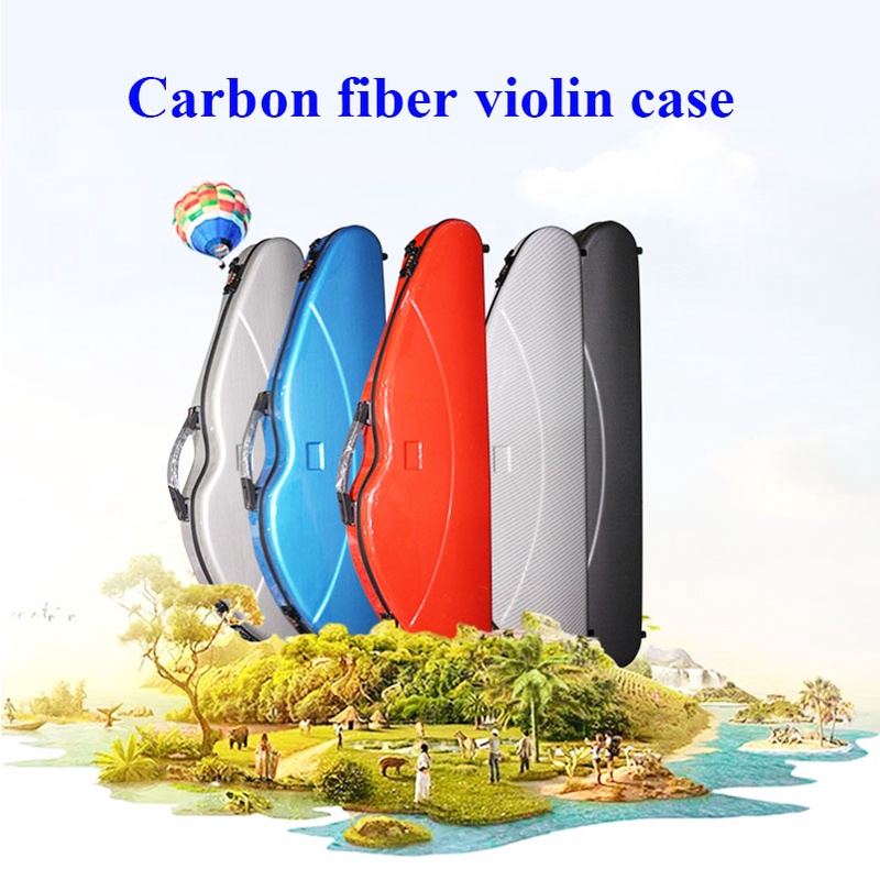 Fastshipping 4/4 3/4 Violin Case Carbon fiber Triangle Box Waterproof ...