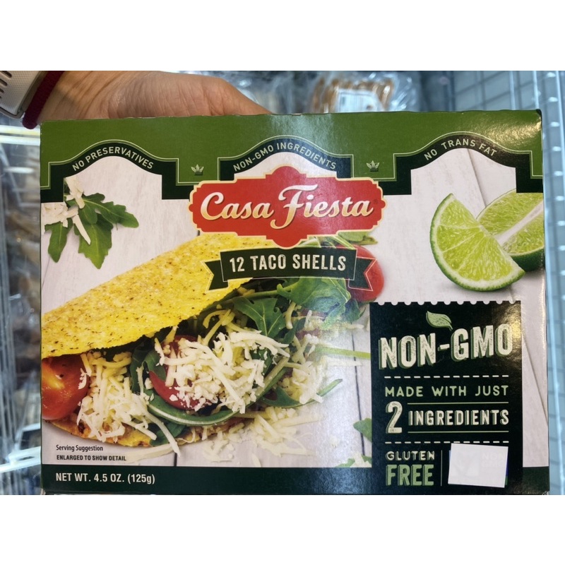 Taco Shells ( Casa Fiesta Brand ) 125 G. แผ่นข้าวโพด อบกรอบ ( ตรา คาซ่า ...
