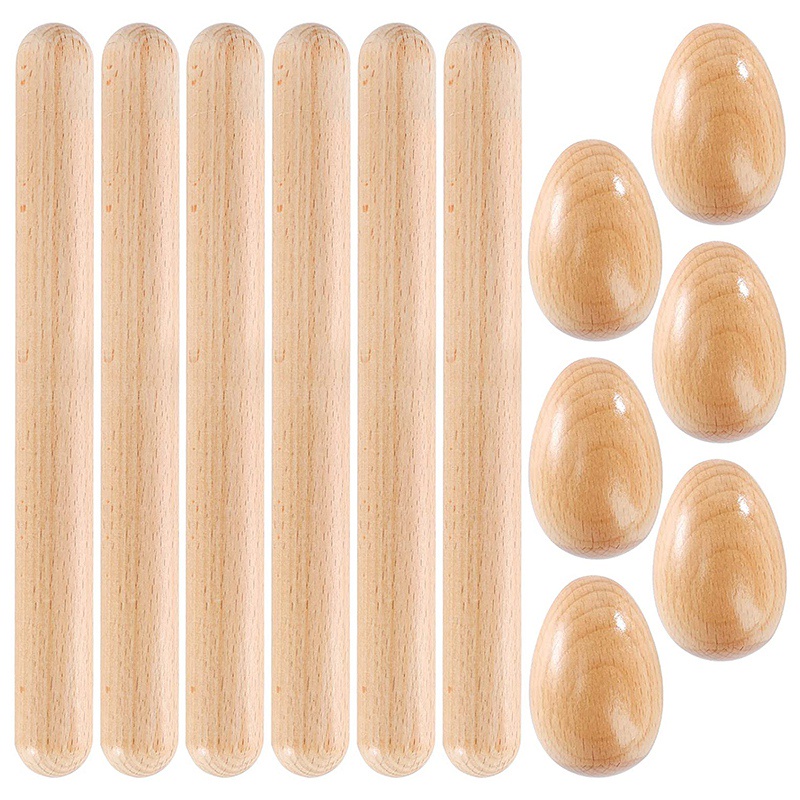 Quality 12Pcs Musical Percussion Instrument,6 Rhythm Sticks Wood Claves ...