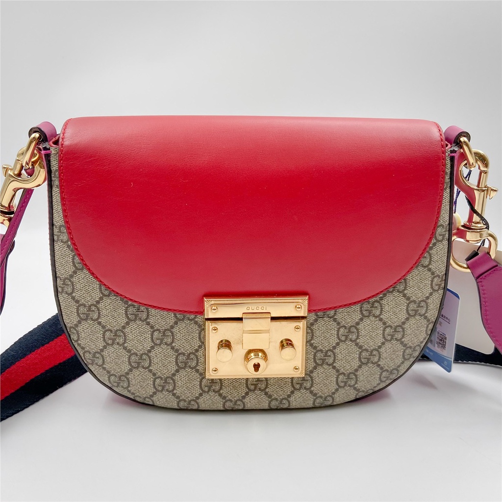 GUCCI Gucci padlock saddle red flip presbyopia single shoulder ...