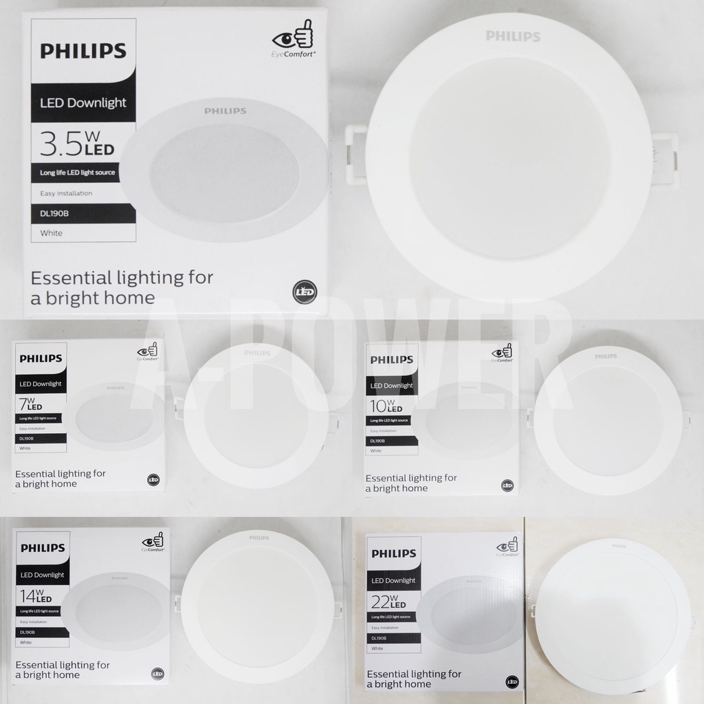 Philips - Eridani Downlight 3.5W, 7W, 10W, 14W, 22W (สีเหลือง) | Shopee ...