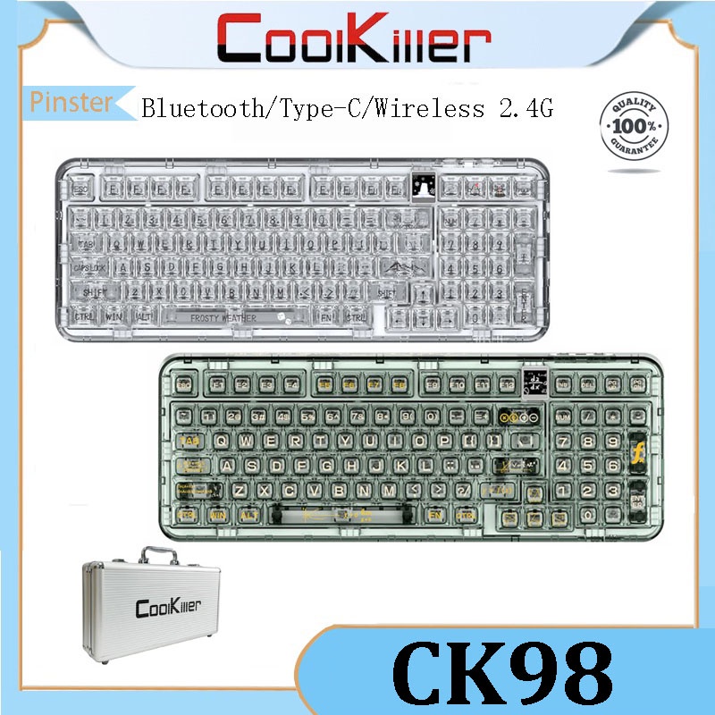 【พร้อมส่ง】Coolkiller Ck98 คีย์บอร์ดเมคคานิคอล บลูทูธไร้สาย 2.4G อะลูมิเนียม สามโหมด พร้อมกล่อง ...