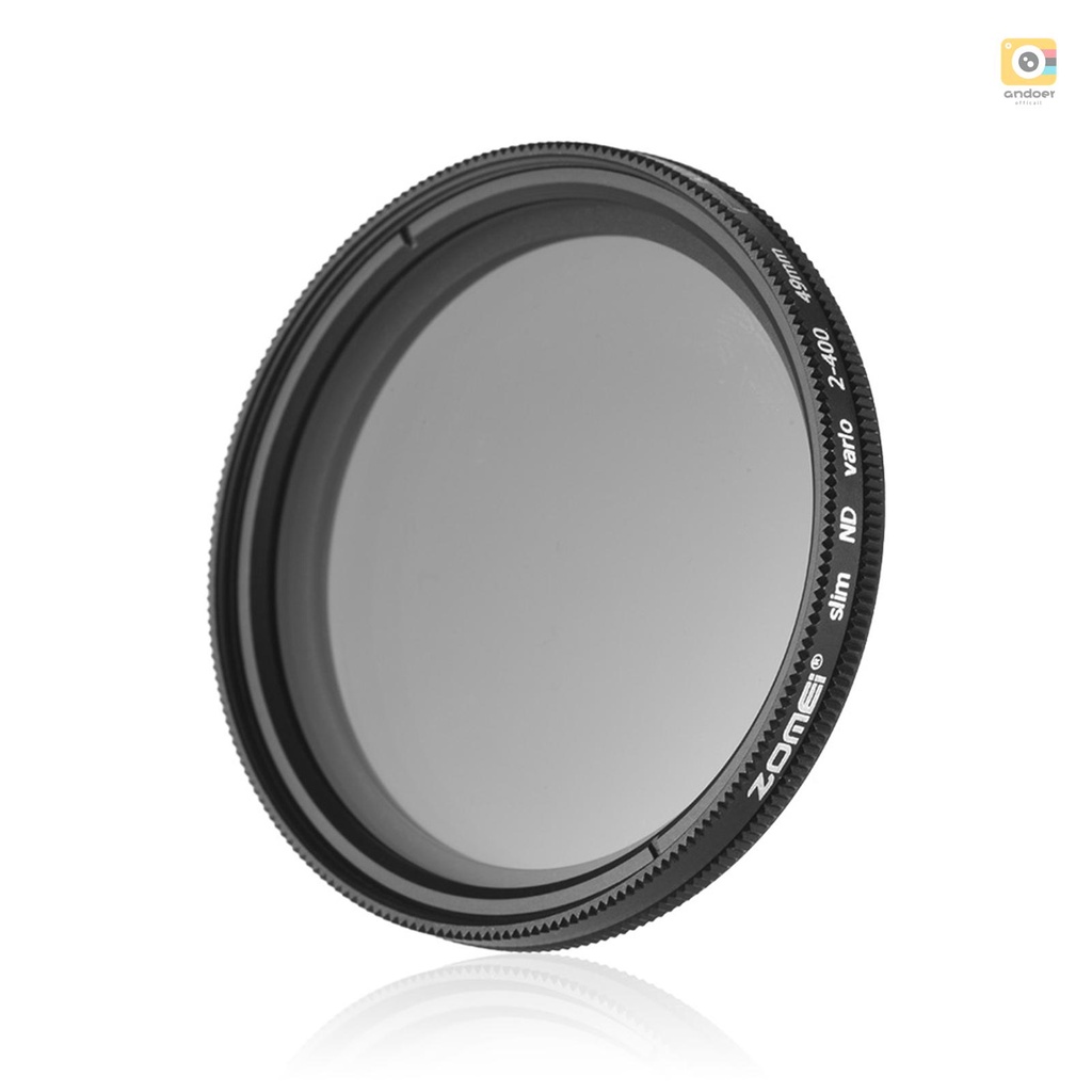 ZOMEI 49mm Ultra Slim Variable Fader ND2-400 Neutral Density ND Filter Adjustable ND2 ND4 ND8 ...