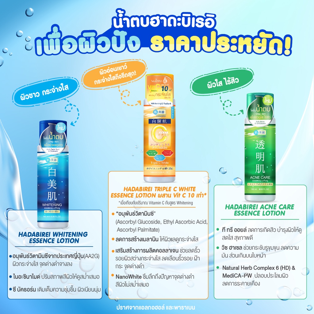 HADABIREI ESSENCE LOTION ฮาดะบิเรอิ พรีเมี่ยม ไมโคร เอสเซนต์ โลชั่น ...