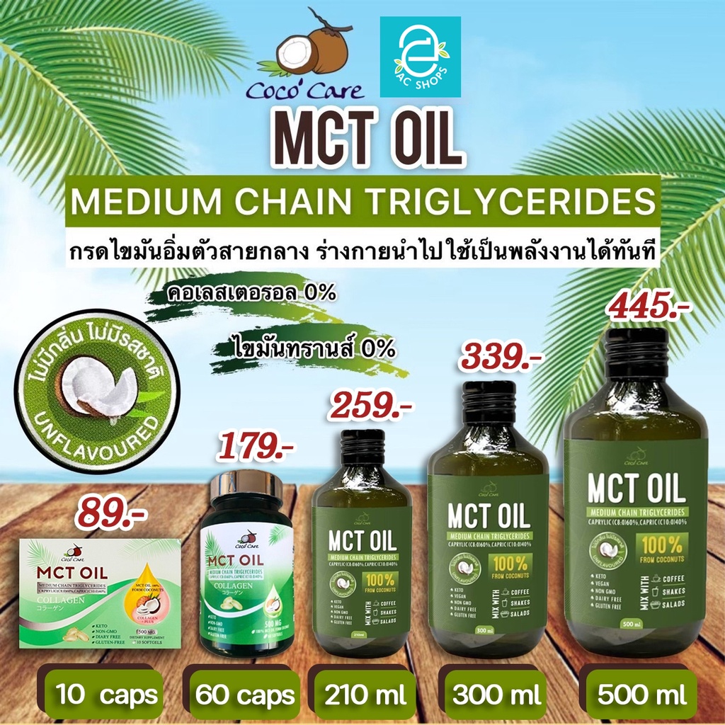 [ พร้อมส่ง ] MCT Oil น้ำมันเอ็มซีที จากน้ำมันมะพร้าวสกัดเย็น ตรา โคโค่ ...