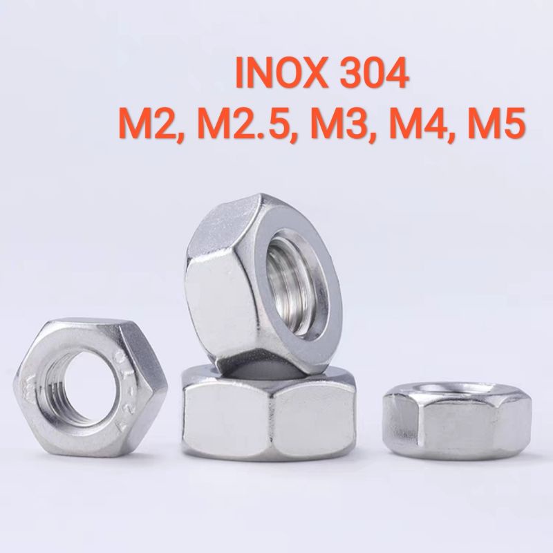 น็อต - น็อตสแตนเลส 304 M2, M2.5, M3, M4, M5 (10 ตัว) | Shopee Thailand